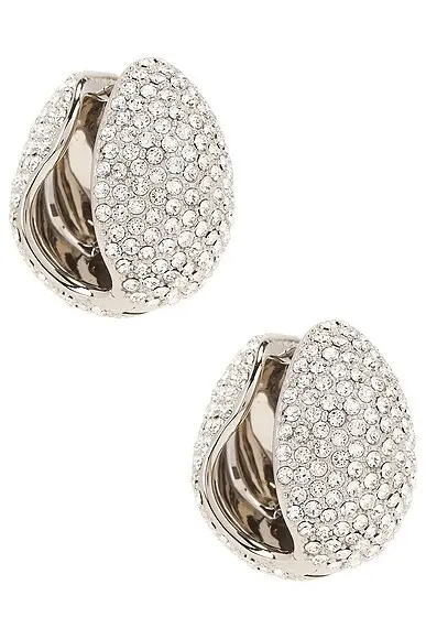 Coperni Crystal Embellished Earrings - Silver
