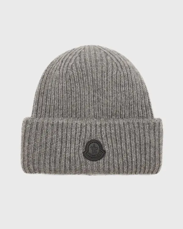 Moncler Ribbed Cashmere Beanie - Charcoal