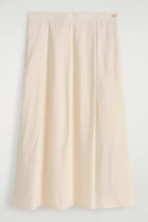 Cos Pleated A-line Midi Skirt - Beige