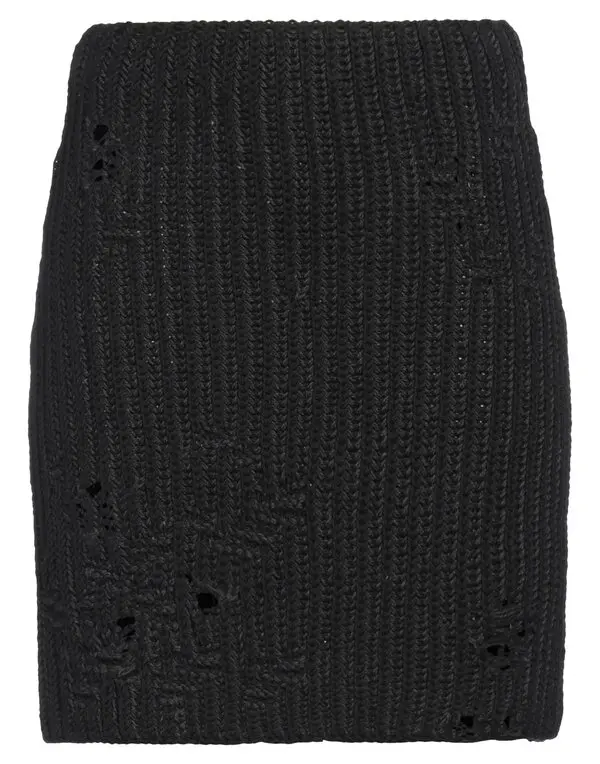 JW Anderson Distressed Cable-knit Pencil Skirt - Black