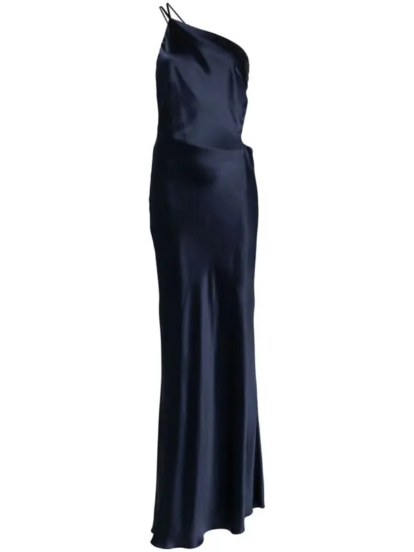 Michelle Mason Asymmetrical Silk Gown - Blue