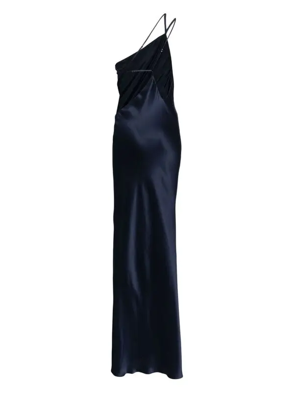Michelle Mason Asymmetrical Silk Gown - Blue