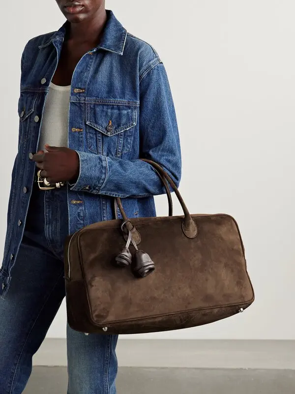 Magda Butrym Brigitte Large Leather-trimmed Suede Tote - Brown