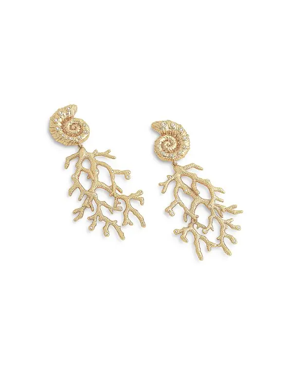ANABEL ARAM Shell Drop Earrings - Gold