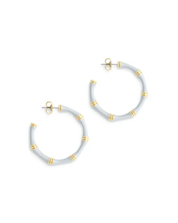 ANABEL ARAM Enamel Bamboo Hoop Earrings - Blue