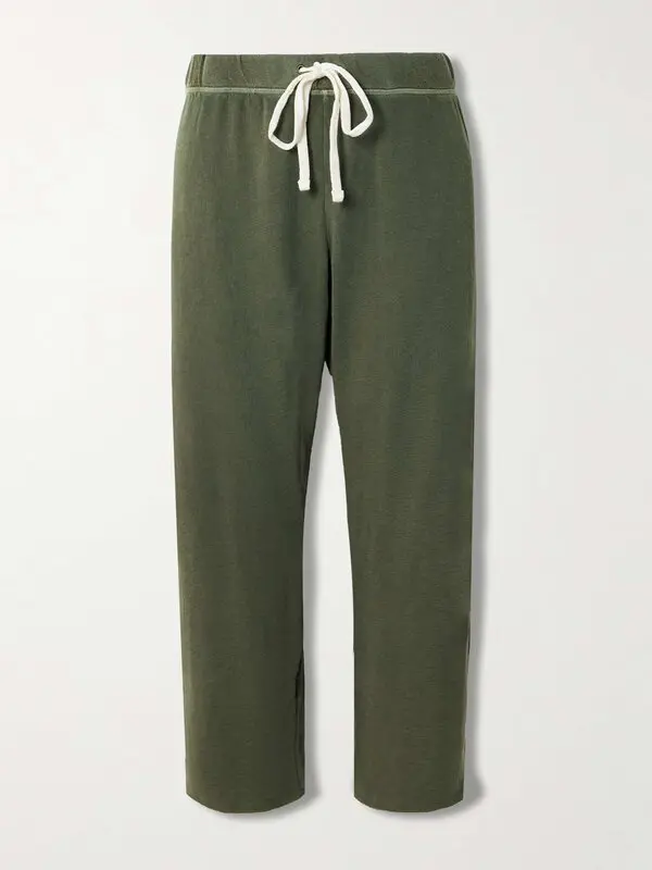 JAMES PERSE Cropped French Cotton-terry Sweatpants