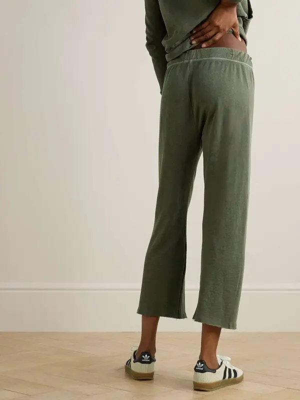 JAMES PERSE Cropped French Cotton-terry Sweatpants