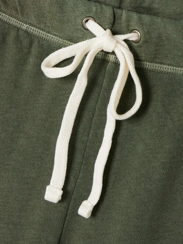 JAMES PERSE Cropped French Cotton-terry Sweatpants