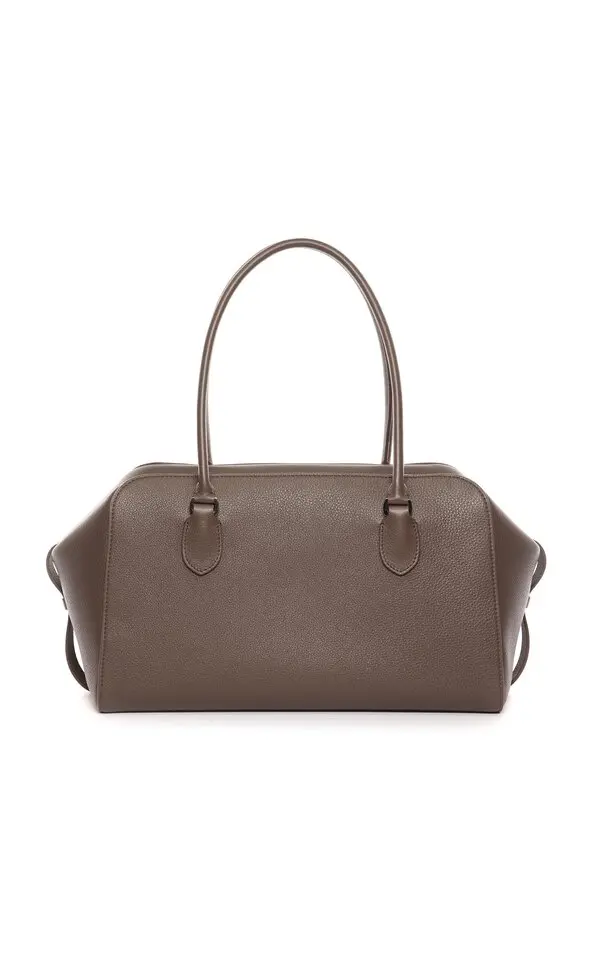 THE ROW E/w Leather Bowling Bag - Grey