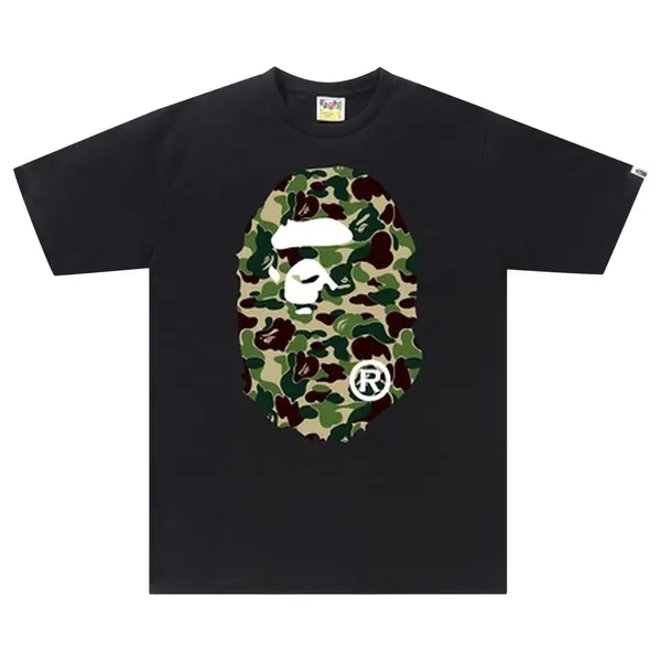A BATHING APE Abc Camo Big Ape Head Tee - Black
