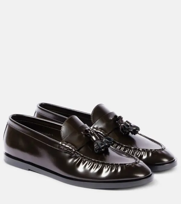 THE ROW Leather Penny Loafers - Brown