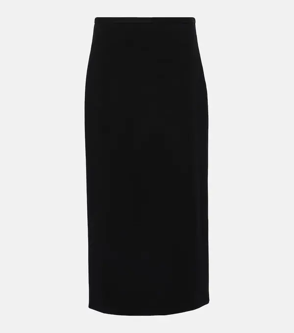 THE ROW Matias Wool-blend Midi Skirt - Black