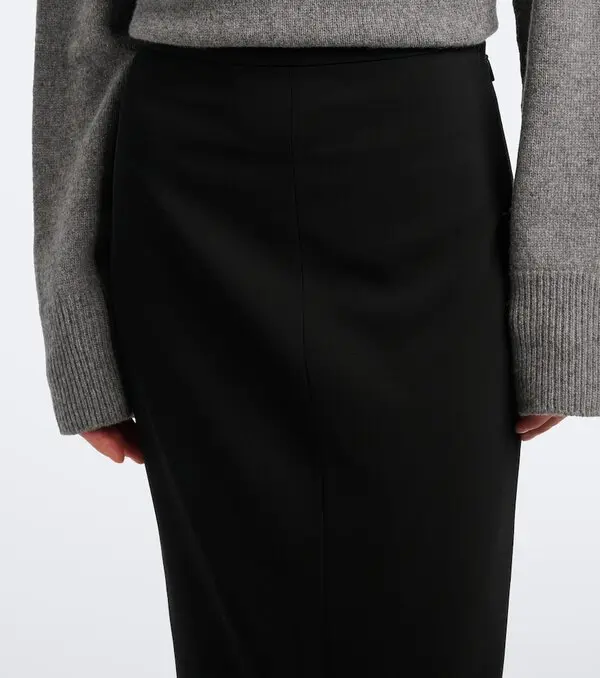 THE ROW Matias Wool-blend Midi Skirt