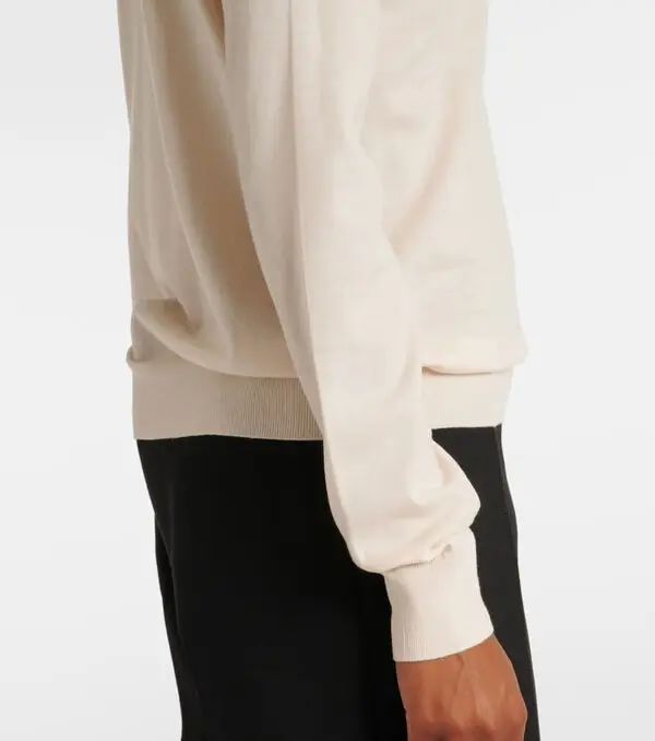 THE ROW Heva Wool Jersey Turtleneck Sweater - White