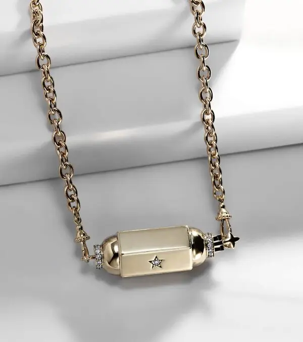 MARIE LICHTENBERG Jumbo Pendant Necklace With Diamonds