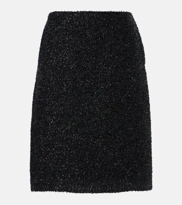 THE ROW Corinna Lamé Pencil Skirt - Black