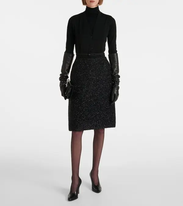 THE ROW Corinna Lamé Pencil Skirt