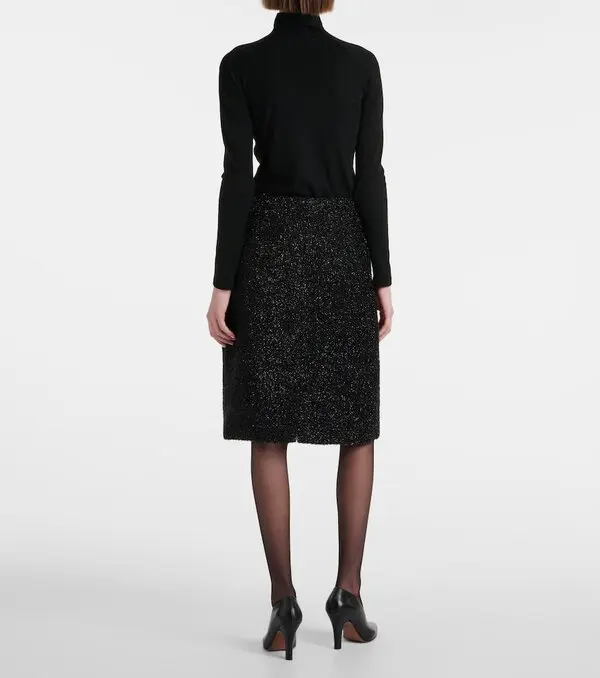 THE ROW Corinna Lamé Pencil Skirt