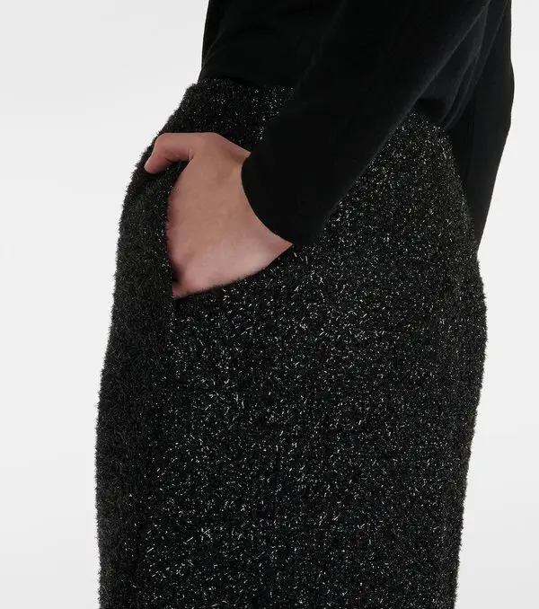 THE ROW Corinna Lamé Pencil Skirt