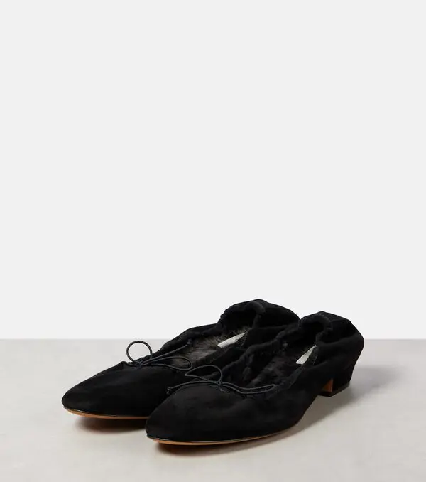 THE ROW Awar Suede Ballet Flats