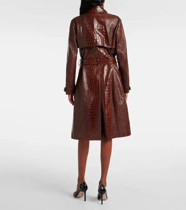 TOM FORD Croc-effect Leather Trench Coat