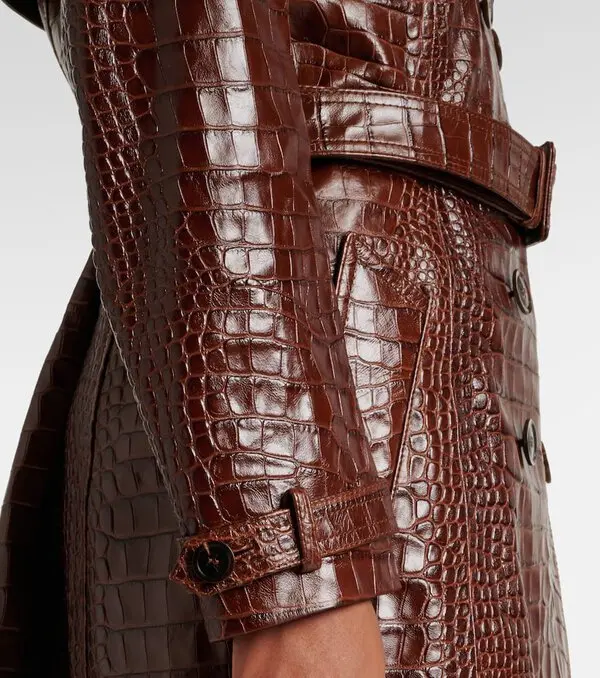 TOM FORD Croc-effect Leather Trench Coat