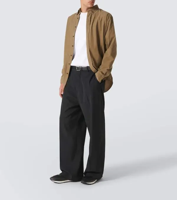 THE ROW Owen Leather-trimmed Sneakers