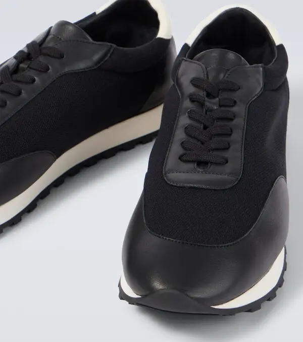 THE ROW Owen Leather-trimmed Sneakers