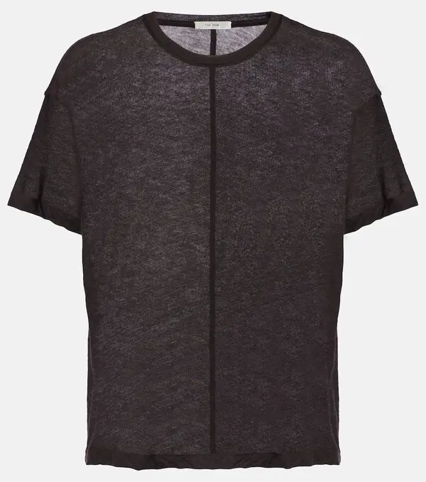 THE ROW Lila Cashmere Jersey Top - Brown