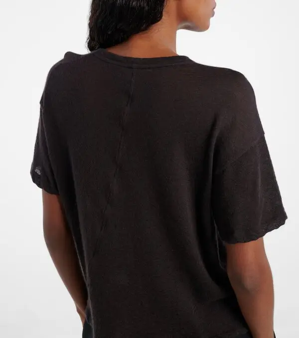 THE ROW Lila Cashmere Jersey Top - Brown