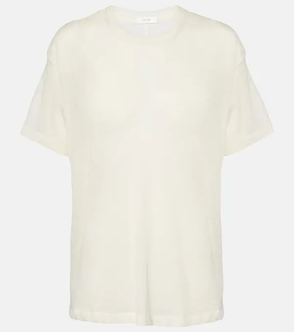 THE ROW Lila Cashmere Jersey Top - White