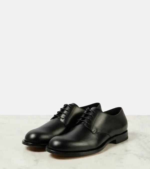 THE ROW Novus Leather Derby Shoes - Black