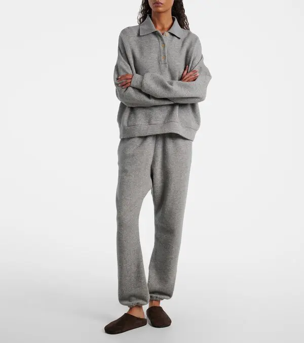 THE ROW Teo Cashmere And Cotton Sweatpants - Grey