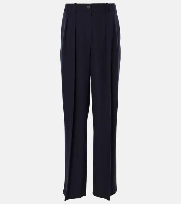 THE ROW Igor Wool Wide-leg Pants - Blue