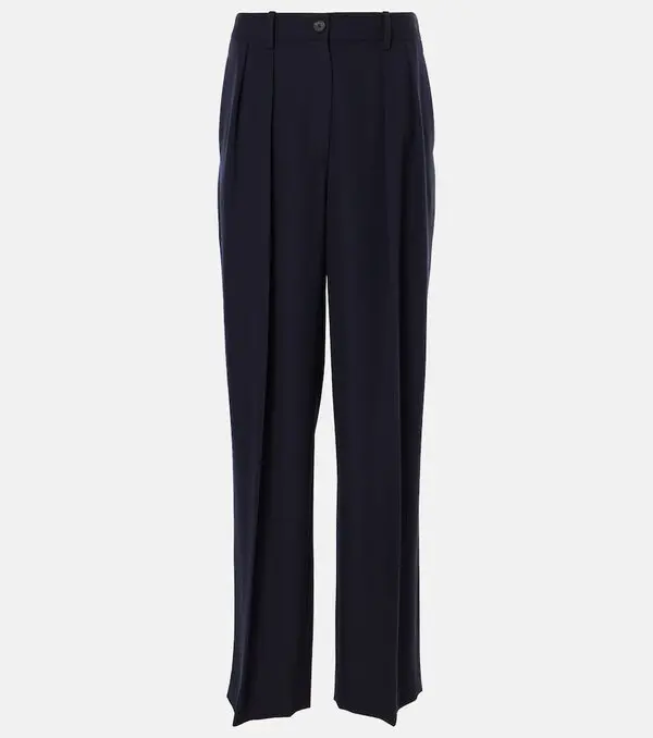 THE ROW Igor Wool Wide-leg Pants - Blue