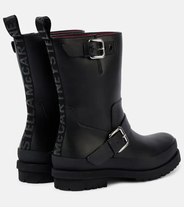 Stella McCartney Trace Faux Leather Biker Boots - Black
