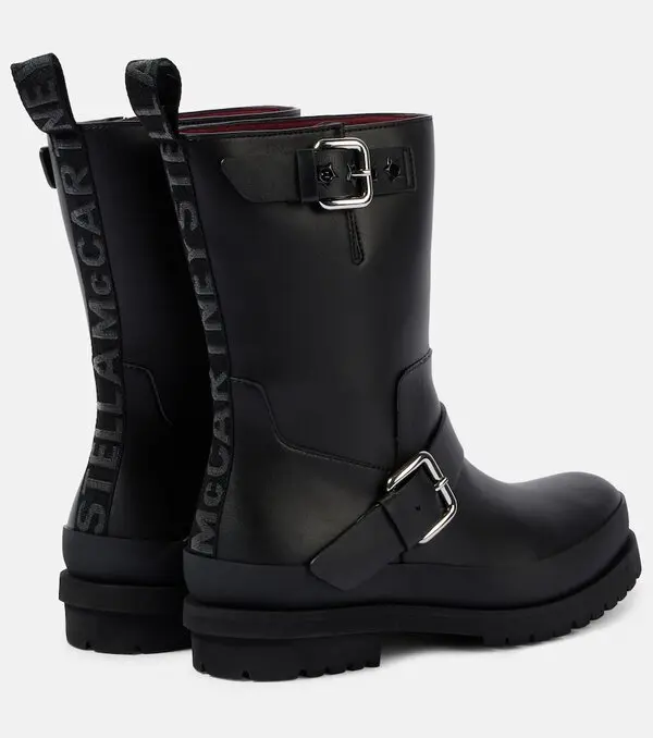 Stella McCartney Trace Faux Leather Biker Boots - Black