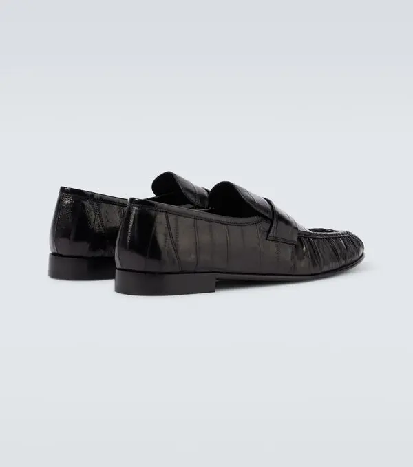 THE ROW Soft Paneled Leather Loafers