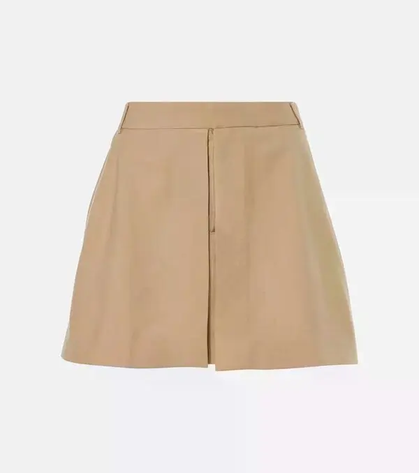 AMI Paris Wool Gabardine Mini Skirt - Beige