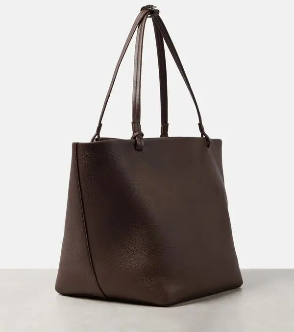 THE ROW Park Three Leather Tote Bag - Brown