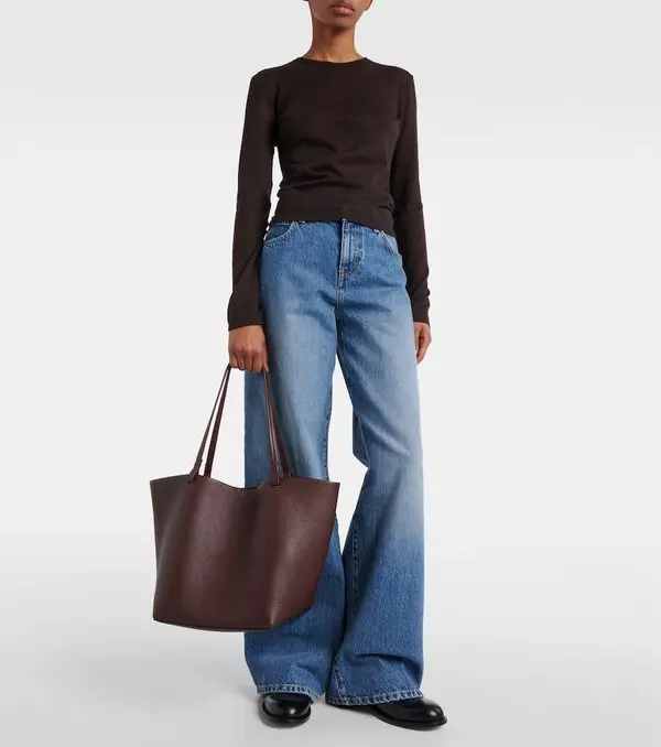 THE ROW Park Three Leather Tote Bag - Brown
