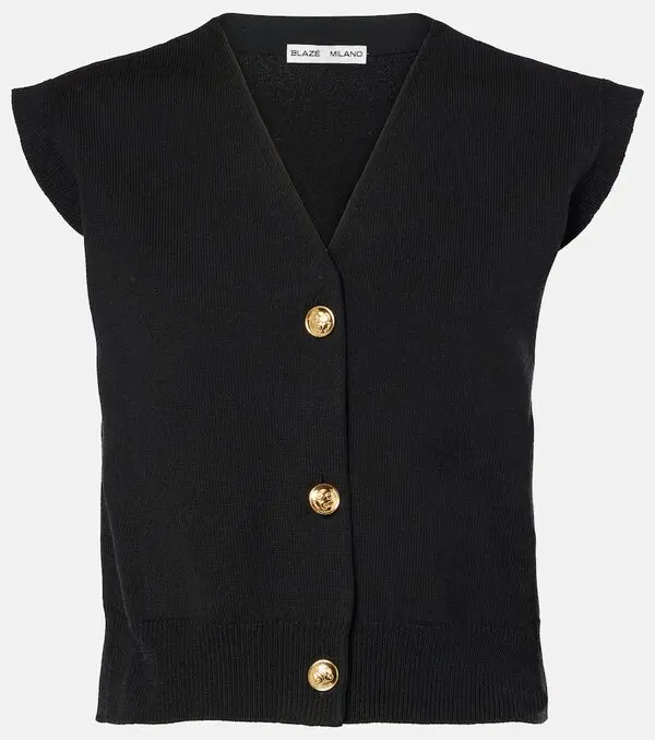 BLAZÉ MILANO Wool-blend Vest - Black