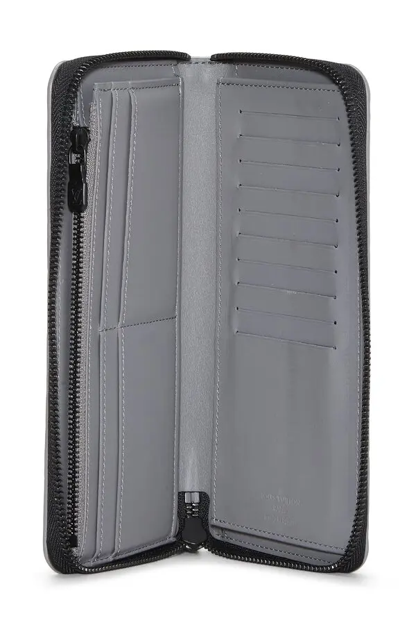 LOUIS VUITTON Monogram Shadow Zippy Vertical Wallet - Grey