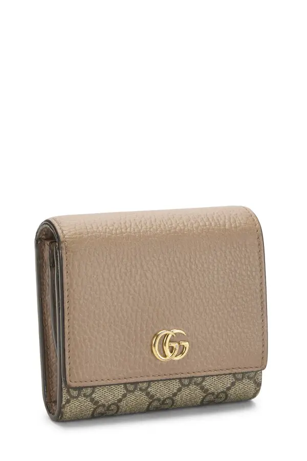 Gucci Gg Supreme Marmont Compact Wallet - Pink
