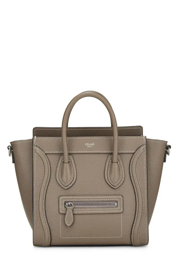 Celine Drummed Calfskin Leather Luggage - Grey