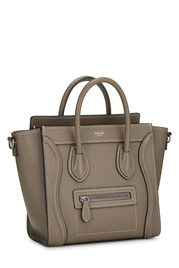 Celine Drummed Calfskin Leather Luggage - Grey