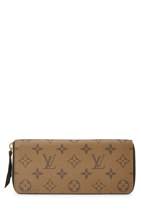 LOUIS VUITTON Monogram Reversed Canvas Clemence Wallet - Brown