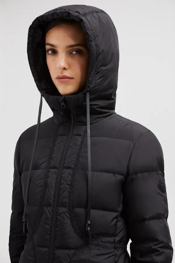 Moncler Idocrase Hooded Long Down Jacket - Black | Editorialist