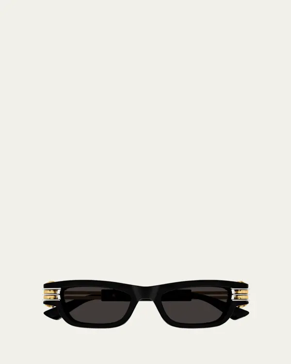 Bottega Veneta Rectangle Sunglasses - Black