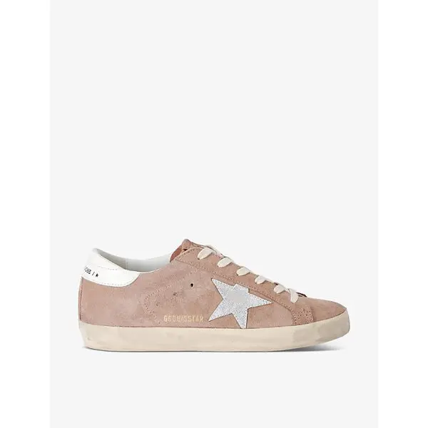 GOLDEN GOOSE Superstar 25737 Star-embroidered Suede Low-top Trainers - Pink Comb